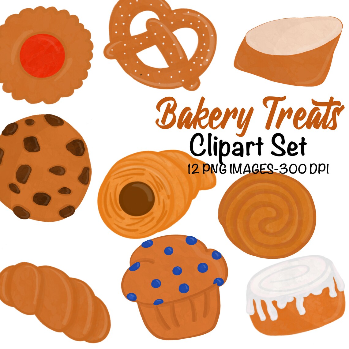Bakery Treats Clipart Set - Etsy
