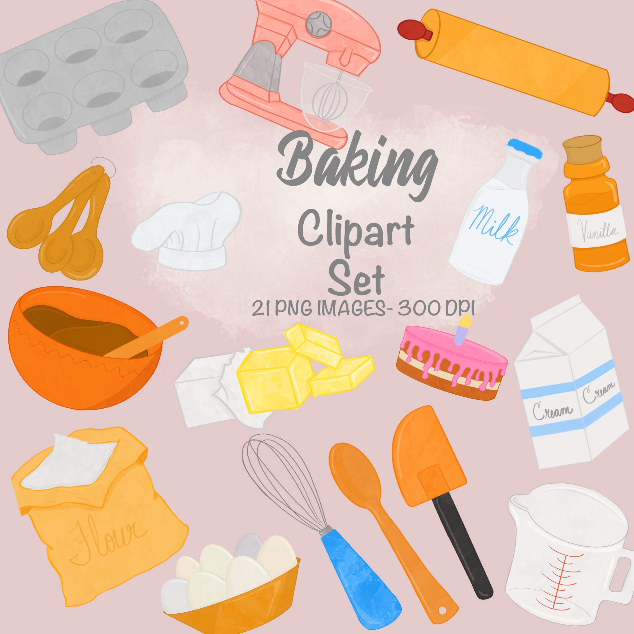 Baking Clipart Set - Etsy