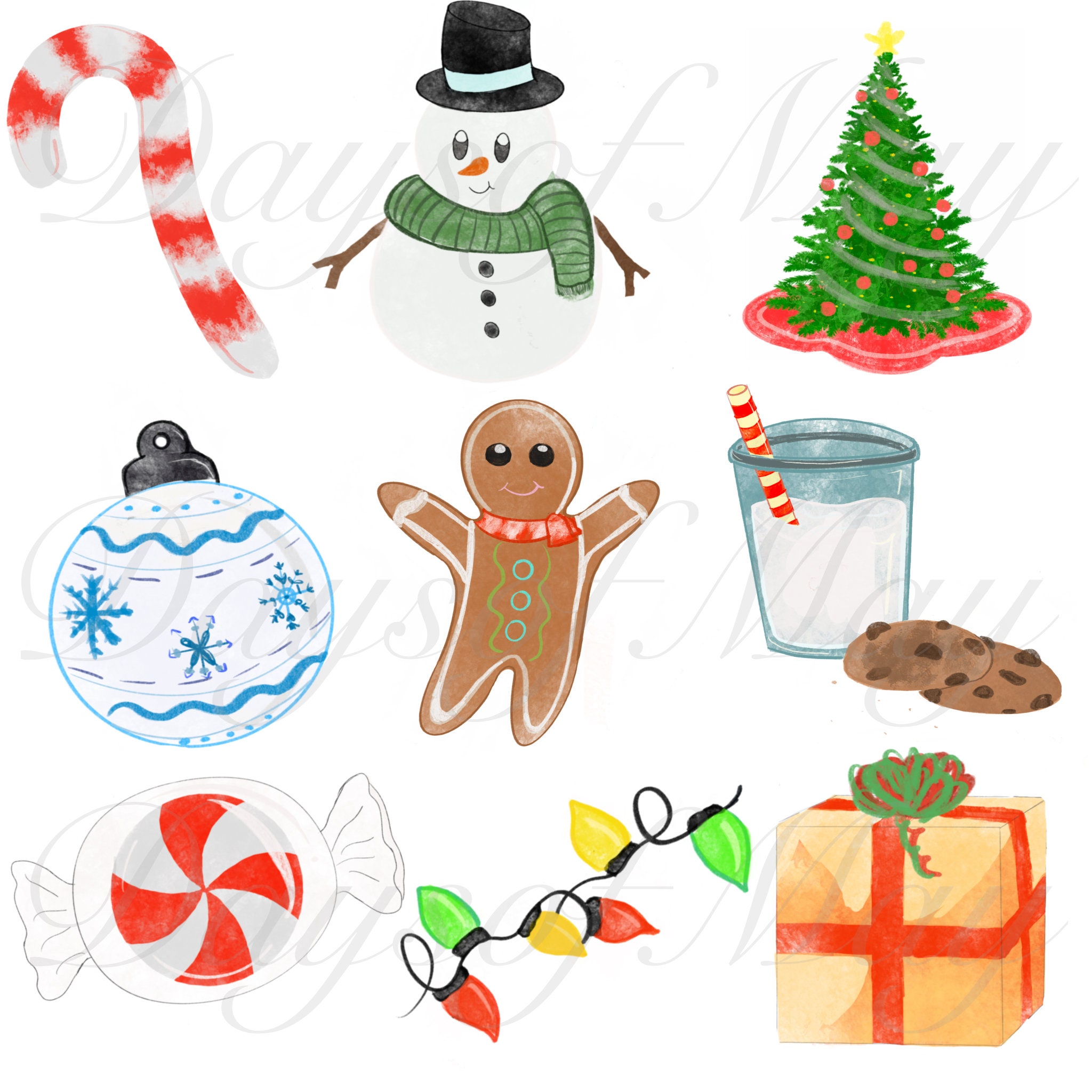 Christmas Clipart Set - Etsy