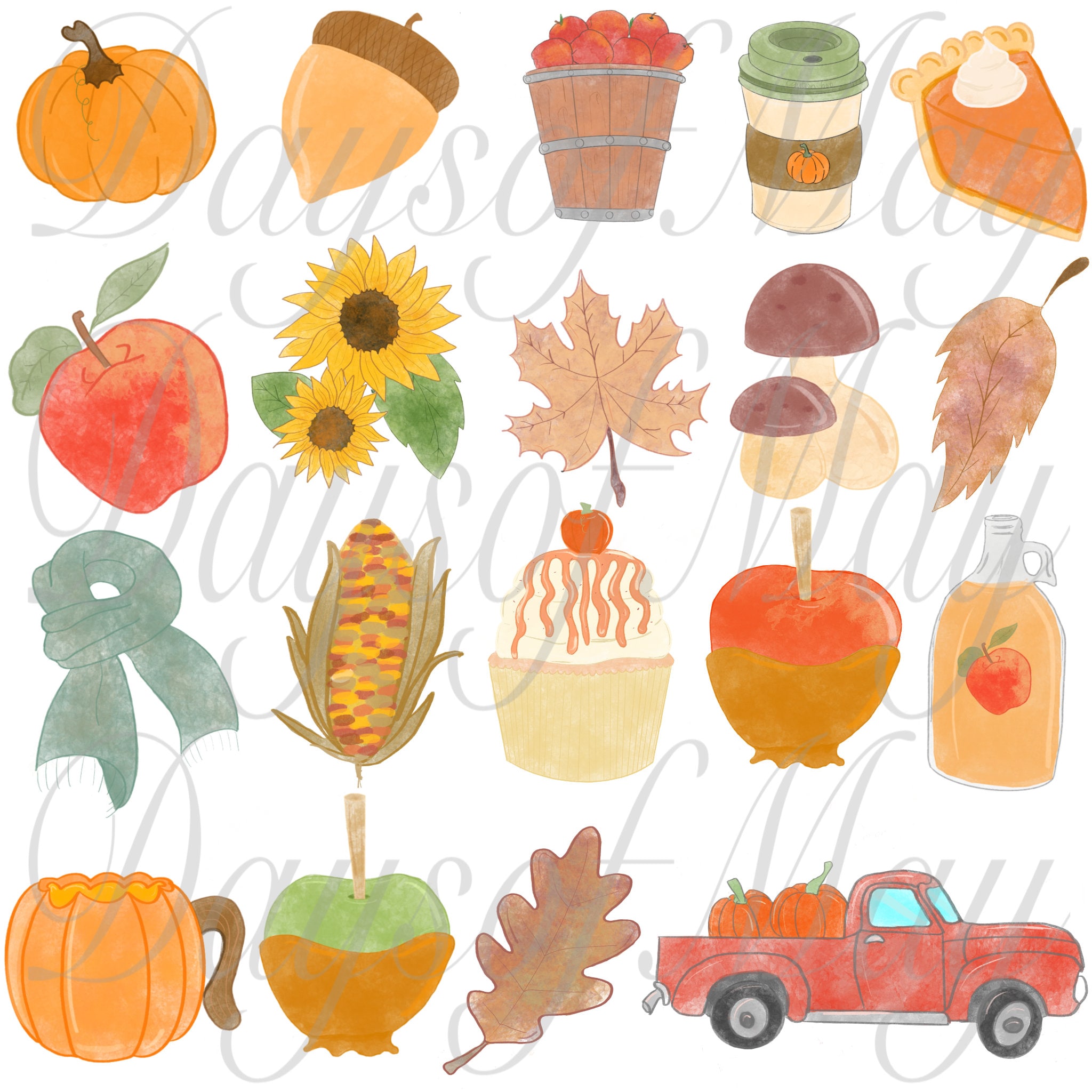 Autumn/fall Clipart Set - Etsy