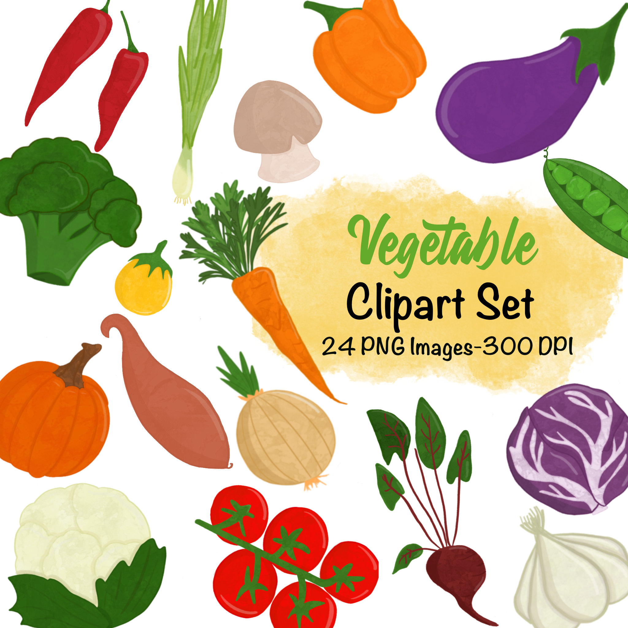 Vegetable Clipart Set - Etsy