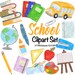 School Clipart Set-watercolor-clipart - Etsy