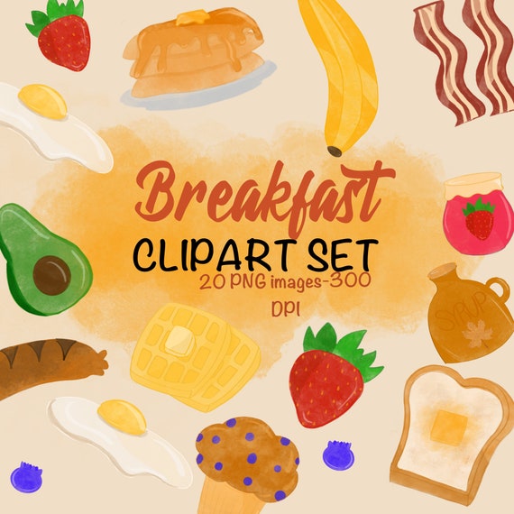 Breakfast Clipart Set - Etsy