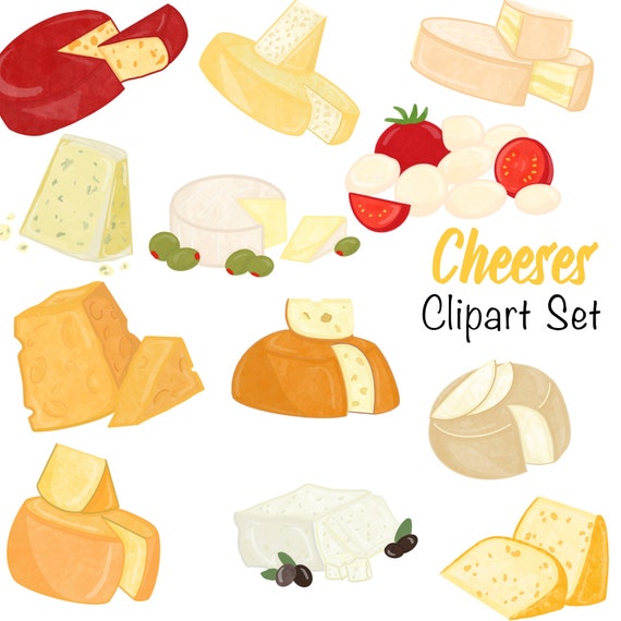 Cheeses Clipart Set | Etsy