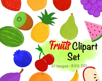 Fruits Watercolor Set Fruits and Berries Clipart Fruits Watercolor ...