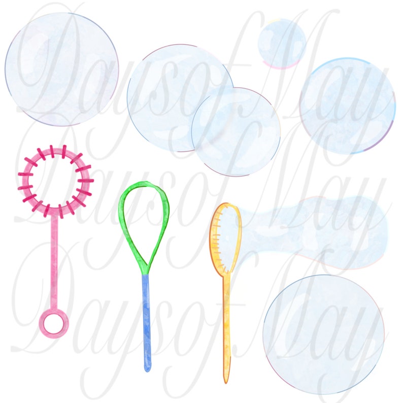 Bubbles Clipart Set-watercolor-activities-summer - Etsy