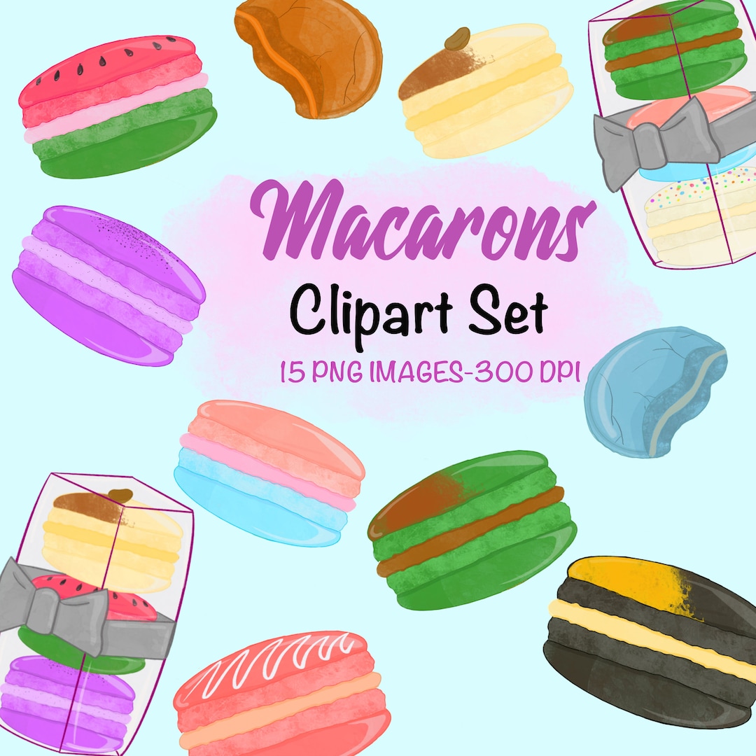 Macaron Clipart Set - Etsy