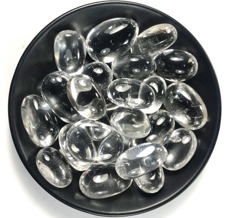 Clear Quartz Tumbled Stones Tumbled Clear Quartz Tumbled | Etsy