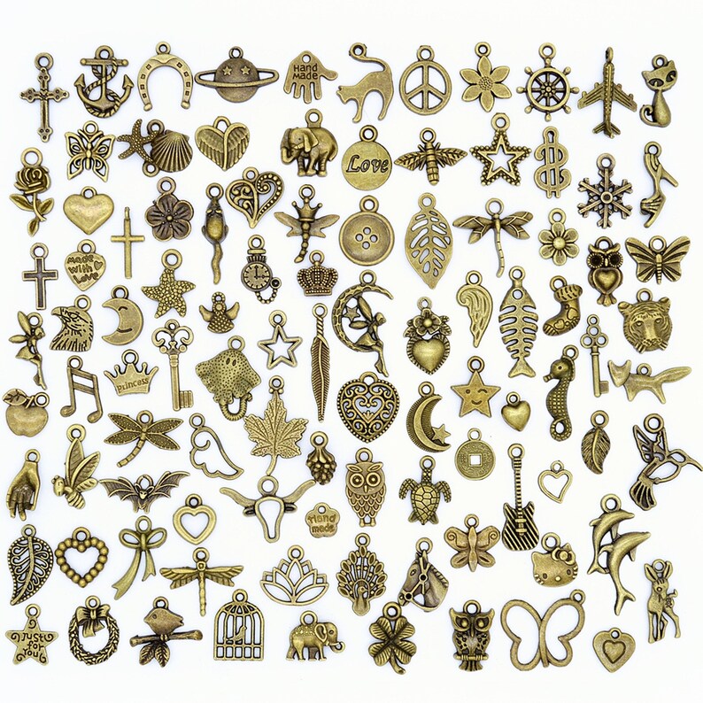 Bronze Small Assorted Mixed Charms in BULK Wholesale Mixed - Etsy