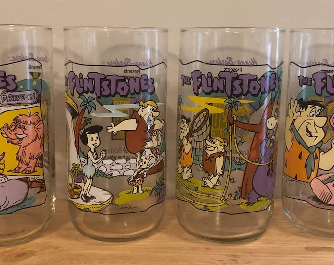 Complete Set of 1991 Flintstone Glasses Produced by Hanna-barbera - Etsy