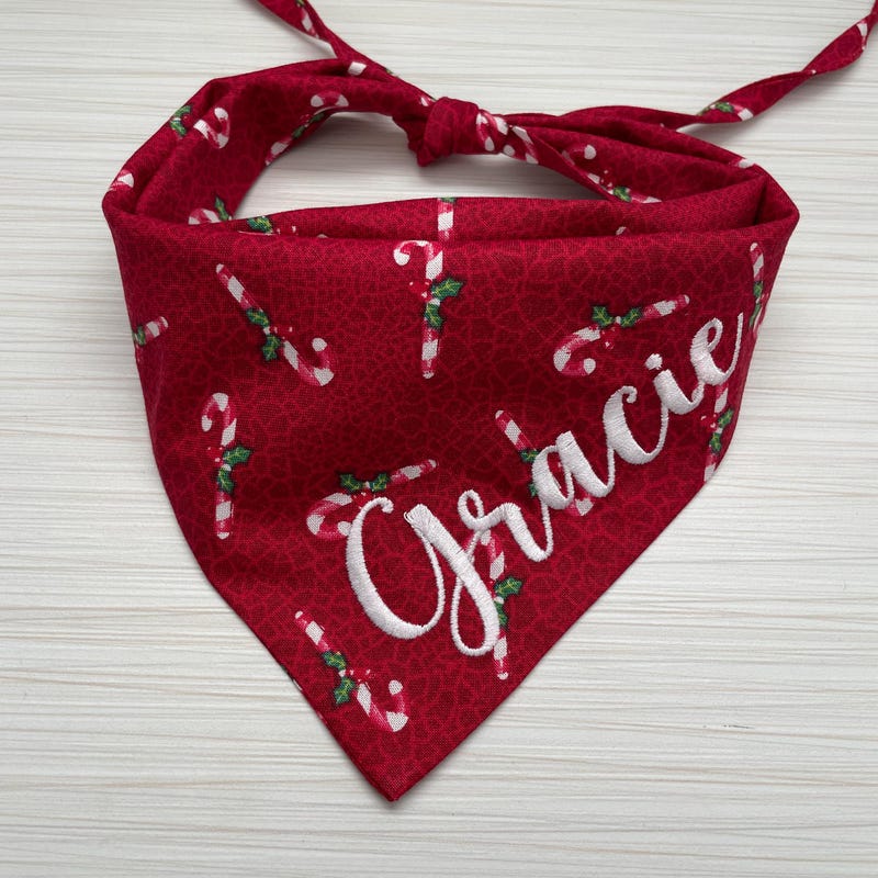 Dog Bandana Candy Canes - Etsy