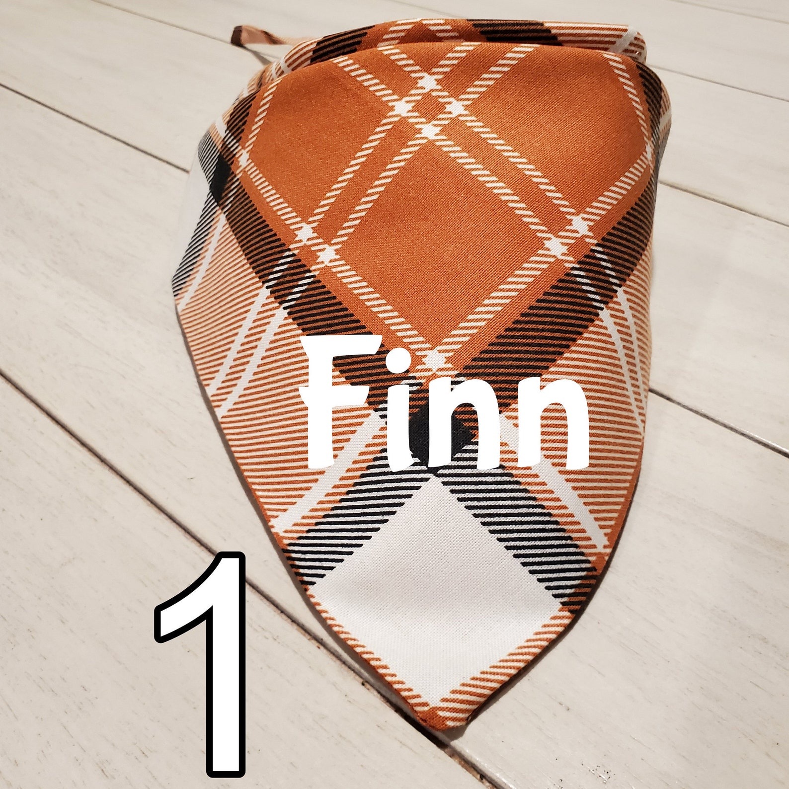 Brown Plaid Dog Bandana Custom Text Fall Plaid Dog Bandana | Etsy