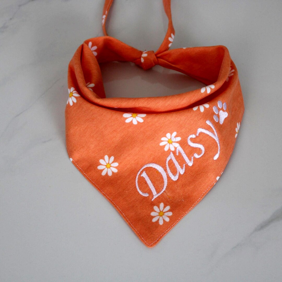Dog Bandana | Daisy on Peach Fabric| Summer Bandana - Etsy