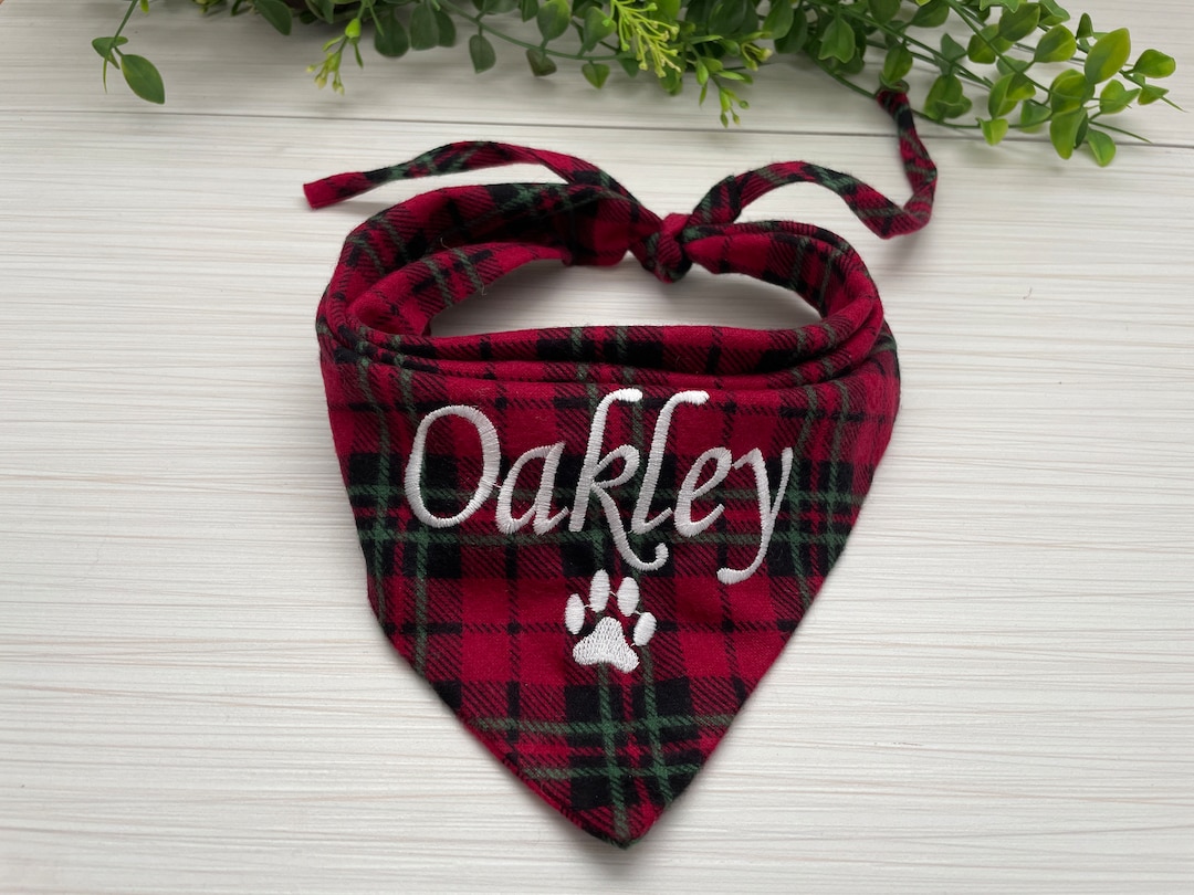 Dog Bandana| Handmade Dog Bandana | Custom Text | Christmas Cotton ...