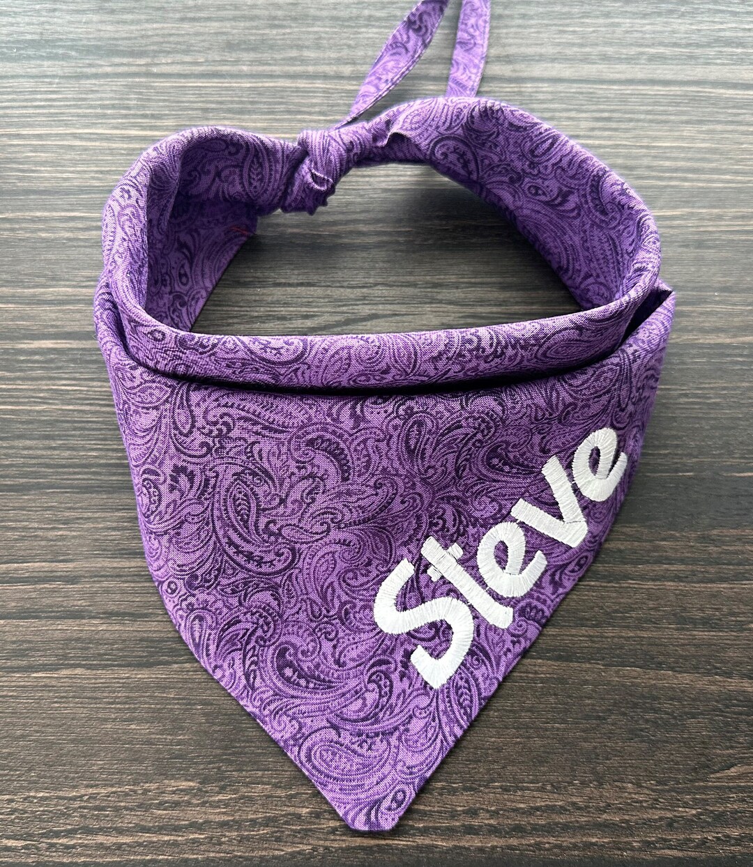 Purple Paisley Dog Bandana/cowboy Western Paisley Tie on Personalized ...