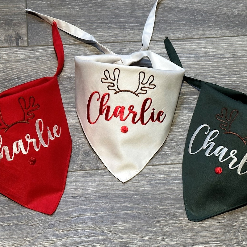 Red & White Dog Bandana - Etsy