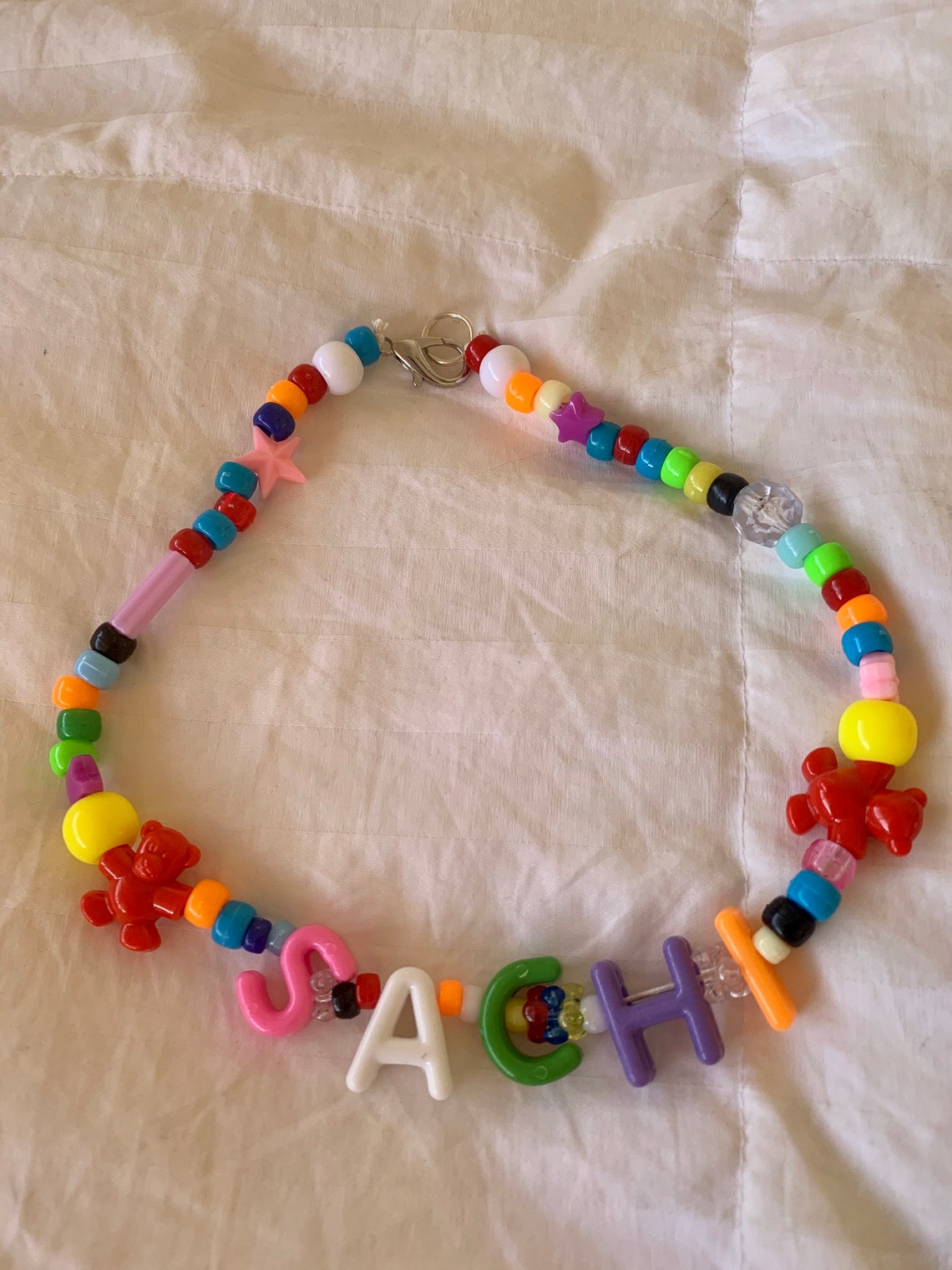 Alphabet Bead Name Necklace - Etsy