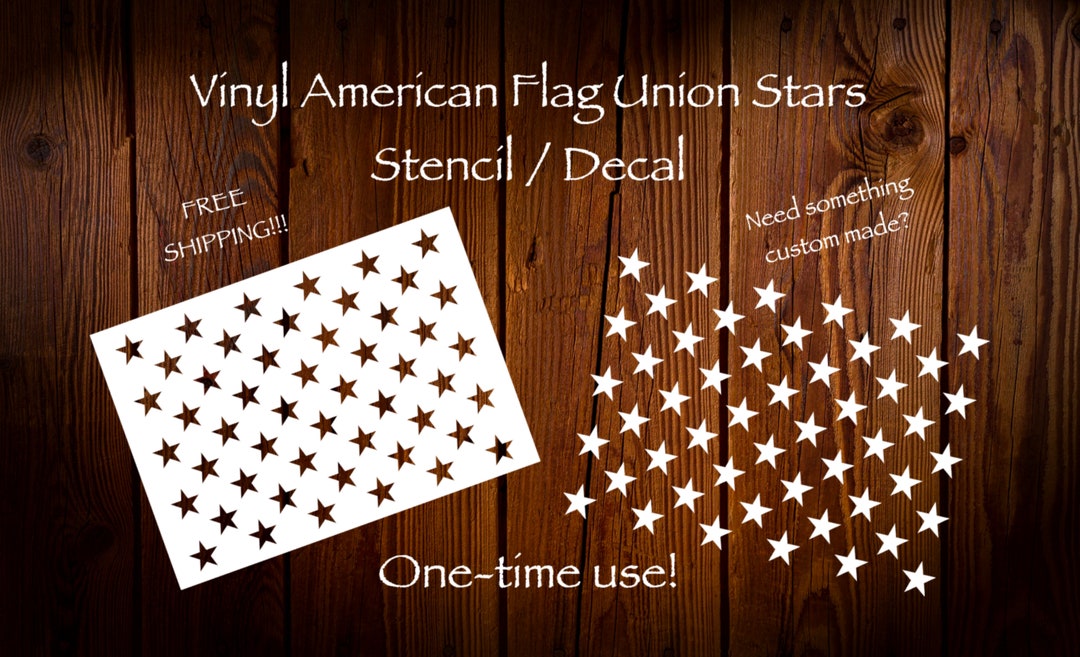 American Flag Vinyl Star Union stencil or Decal - Etsy