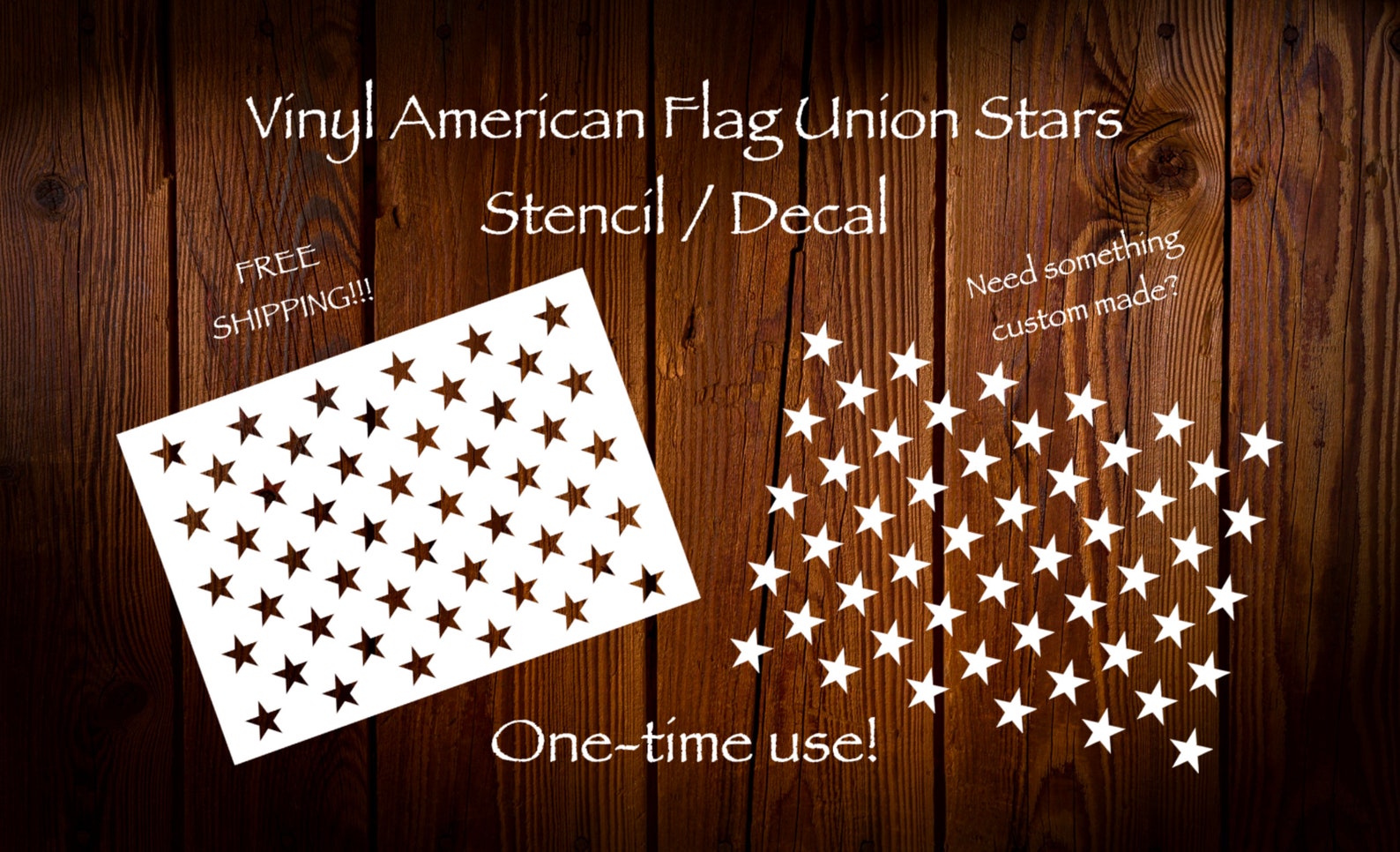 American Flag Vinyl Star Stencil / Union Decal Multipurpose | Etsy