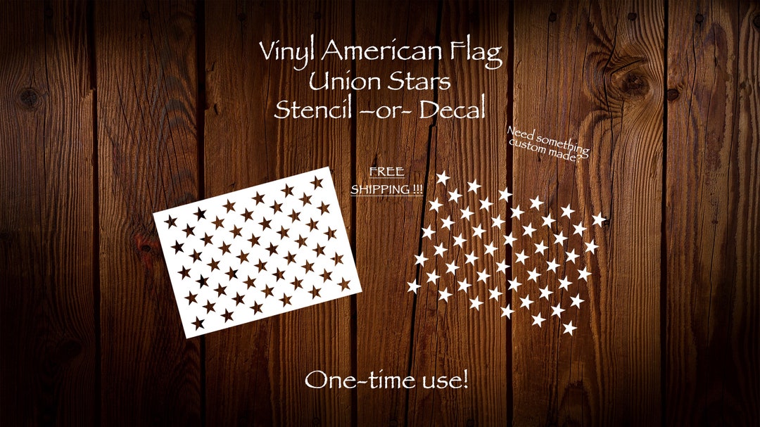 American Flag Vinyl Star Union (stencil or Decal) - Etsy