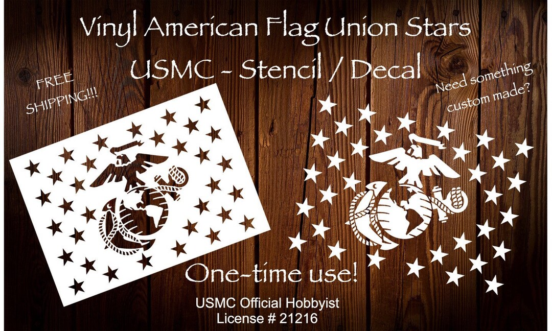 American Flag Vinyl USMC Star Union stencil / Decal - Etsy