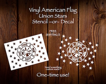 American Flag Vinyl USMC Star Union stencil or Decal - Etsy