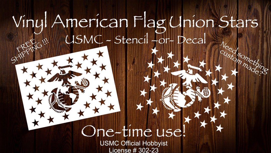 American Flag Vinyl USMC Star Union stencil or Decal - Etsy