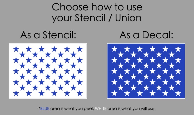 American Flag Vinyl Star Stencil / Union Decal Multipurpose | Etsy