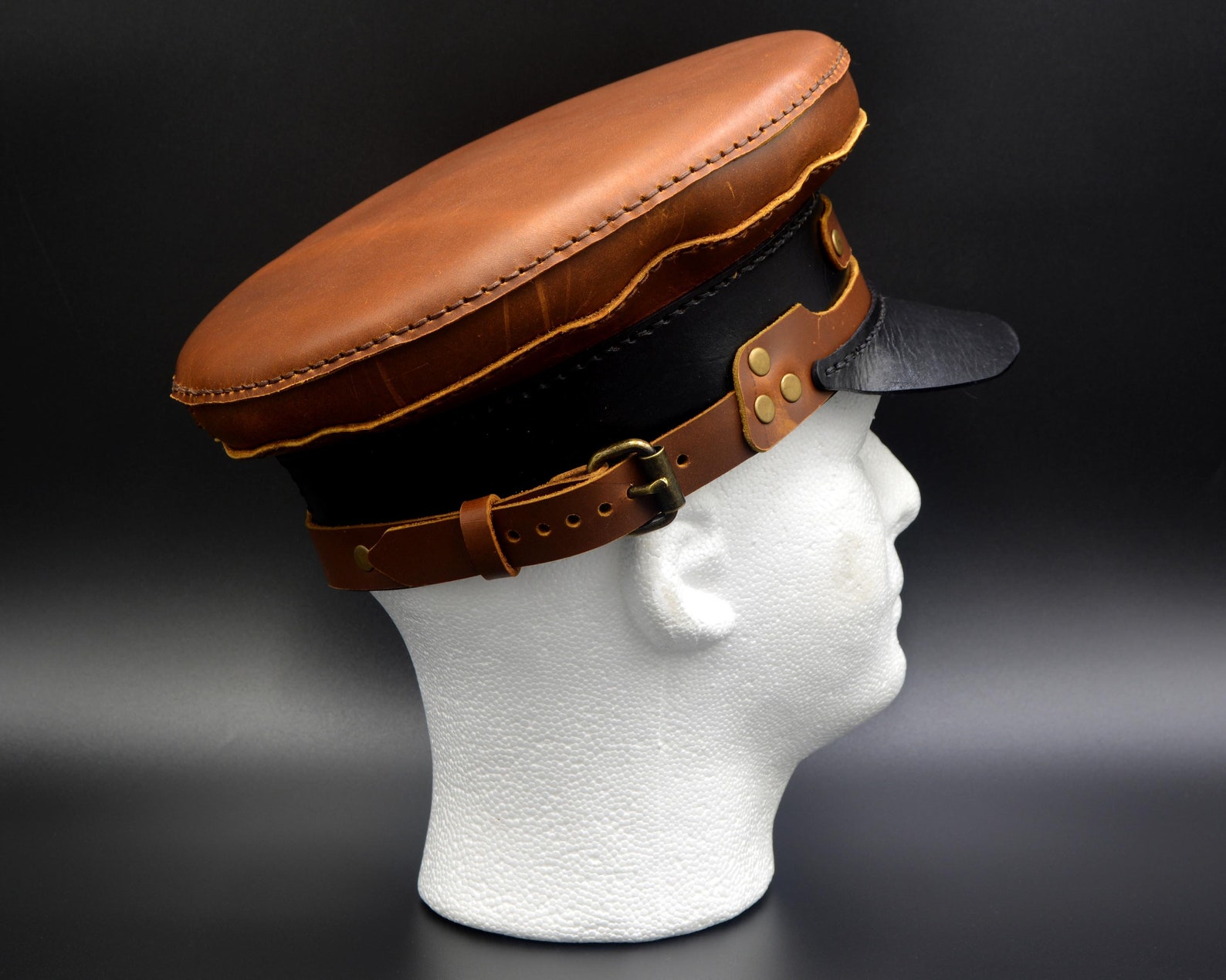 Leather Conductor Hat / Steampunk Conductor Hat / Airship - Etsy