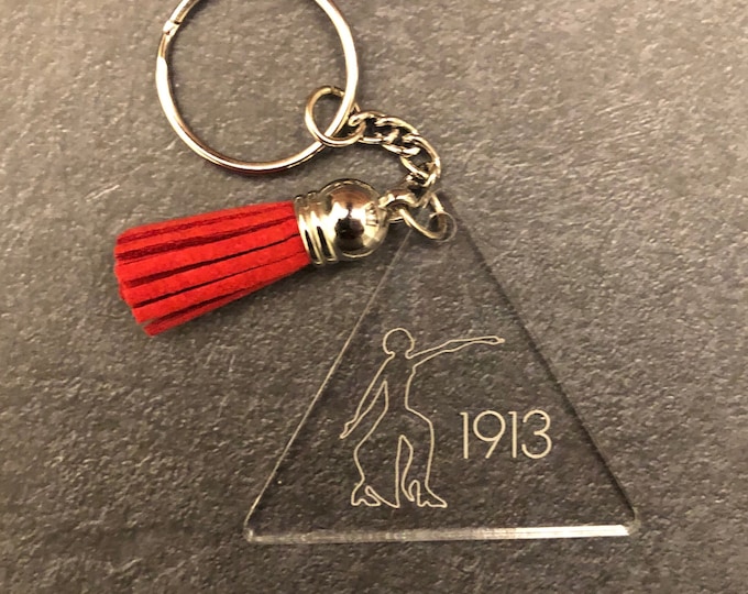 Delta Sigma Theta Fortitude Keychain Clear Acrylic Triangle Shaped W ...
