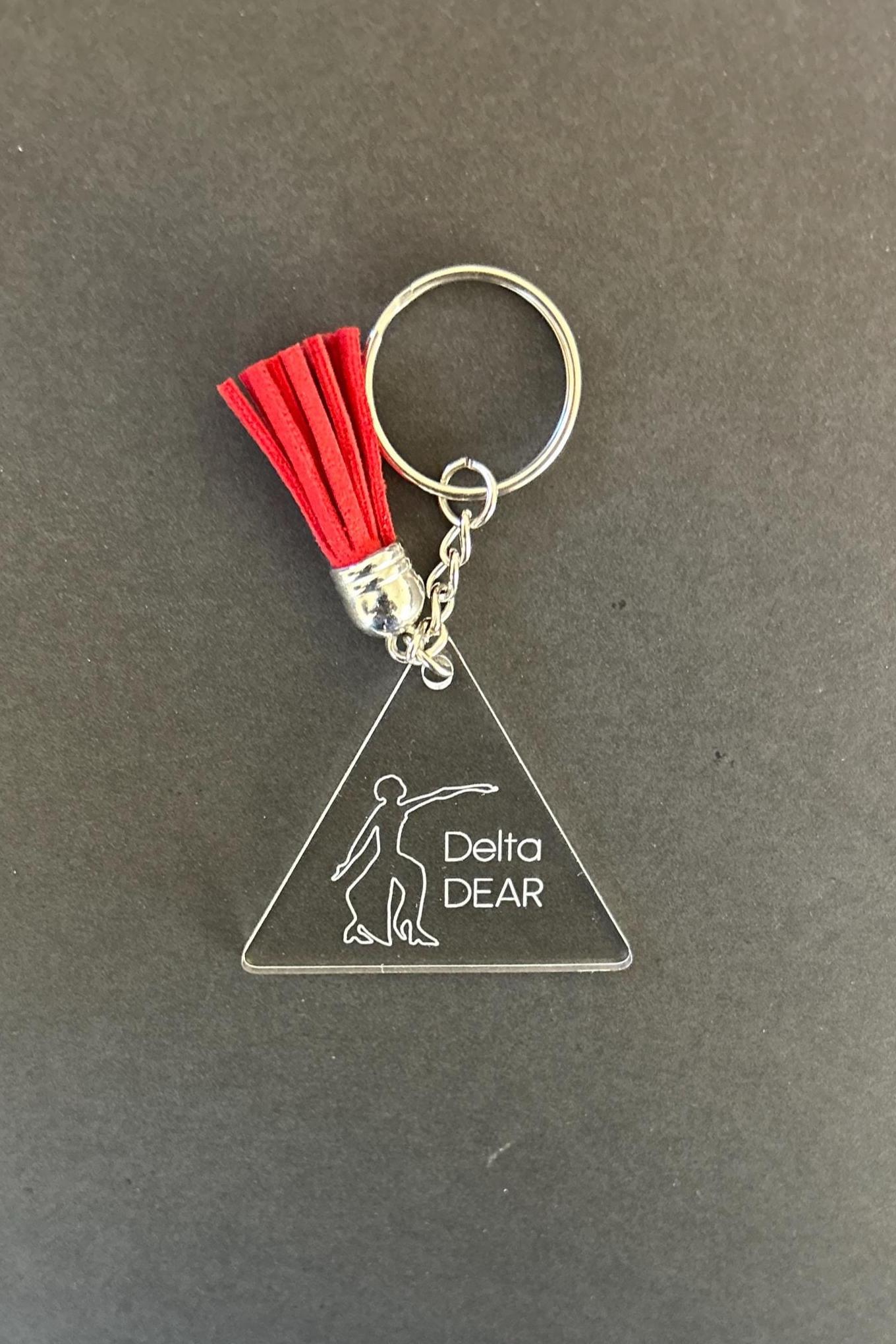 Delta Sigma Theta | Delta DEAR | Clear Acrylic Triangle Shaped Keychain ...