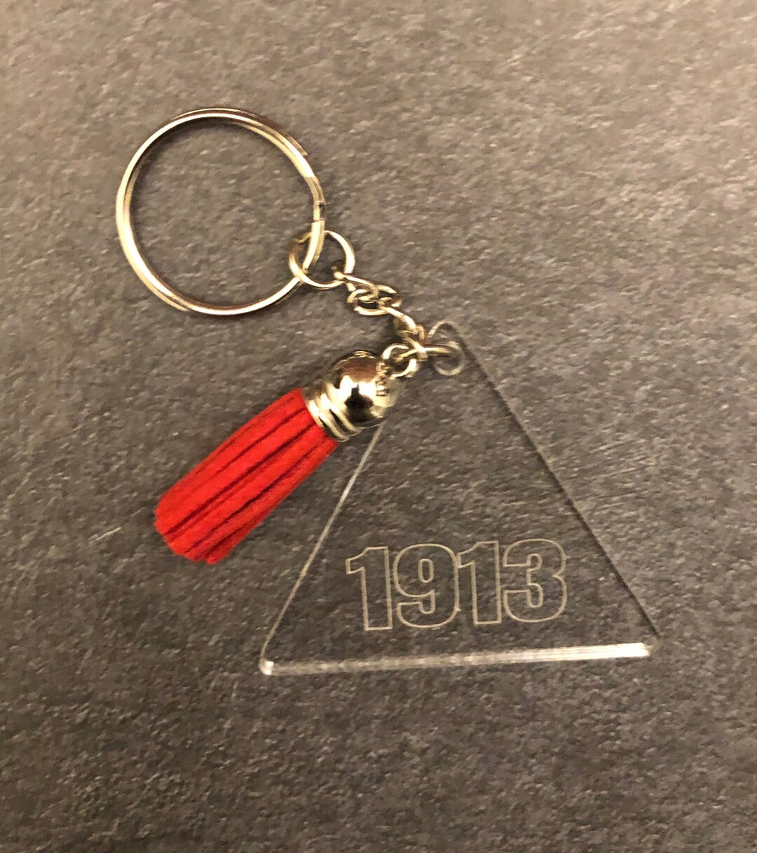 Delta Sigma Theta 1913 Keychain | Clear Acrylic Triangle Shaped W ...