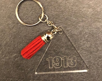 Delta Sigma Theta Keychain Clear Acrylic Triangle Shaped Keychain With ...