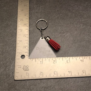 Delta Sigma Theta Keychain | Clear Acrylic Triangle Shaped Keychain ...