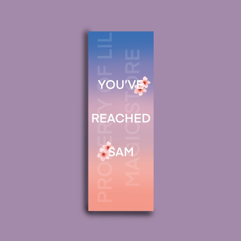 You've Reached Sam Laminated Bookmark Bookish Gifts Paper Bookmark - Etsy