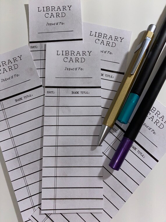 Library Card Fillable Bookmark Library Card Fill in | Etsy