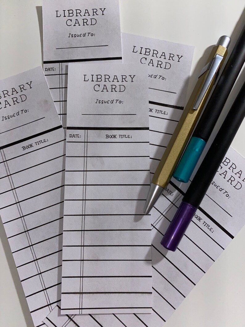 Library Card Fillable Bookmark Library Card Fill in - Etsy