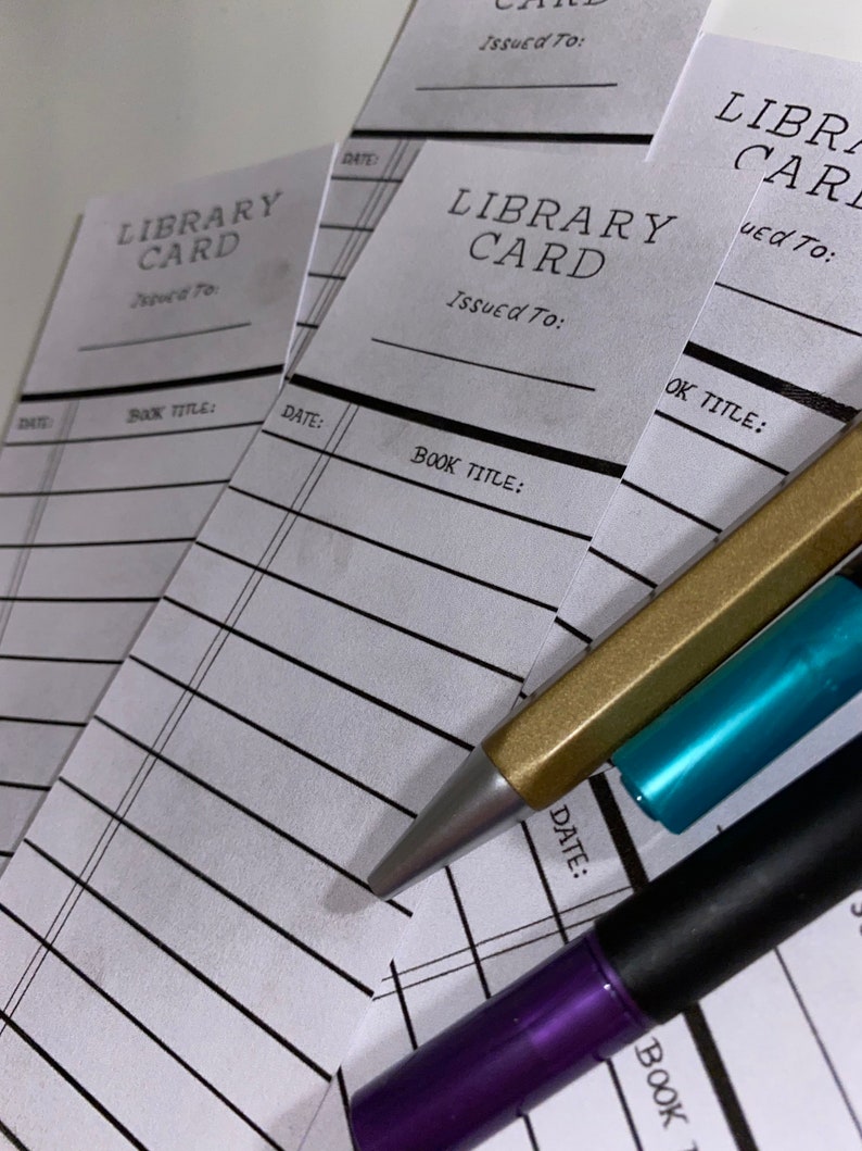 Library Card Fillable Bookmark Library Card Fill in - Etsy