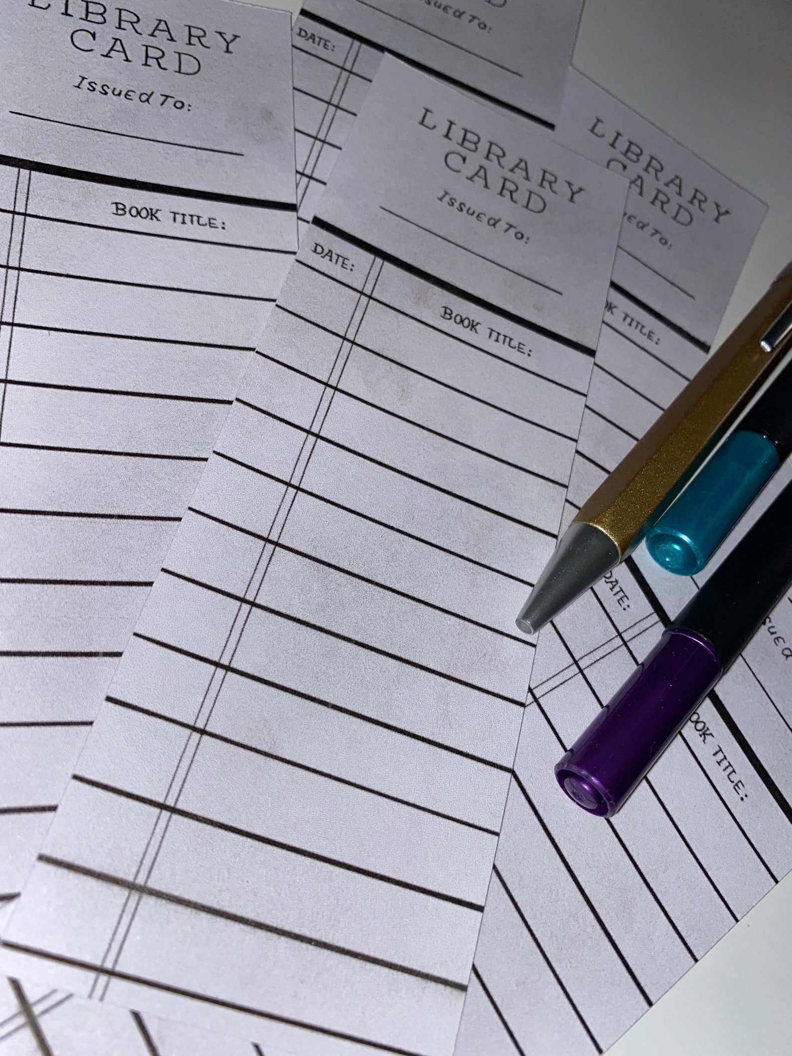 Library Card Fillable Bookmark Library Card Fill in Bookmarks Handmade ...