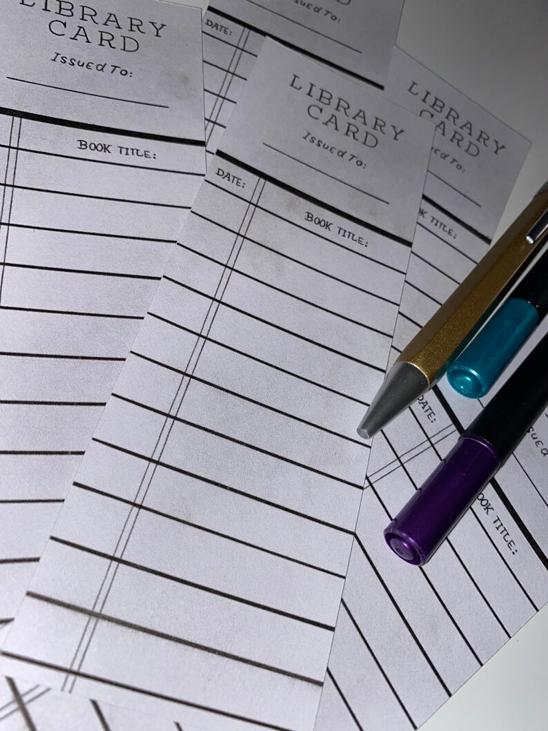 Library Card Fillable Bookmark Library Card Fill in - Etsy
