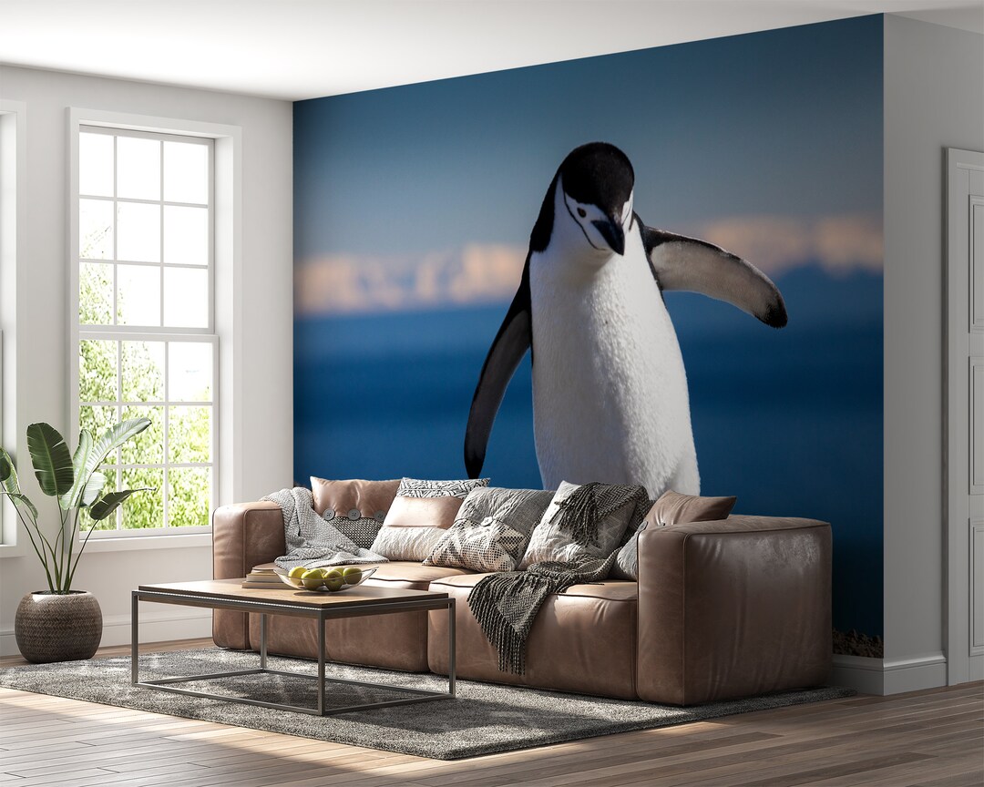 Penguin Wallpaper Self-adhesive Home Decor Animal Wall - Etsy