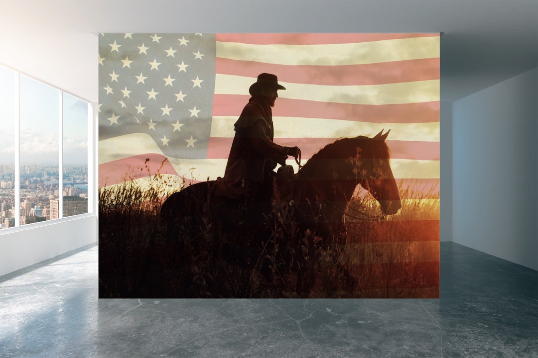 Cowboy Portrait Wall Mural Wallpaper Wall Art Peel & Stick Self ...
