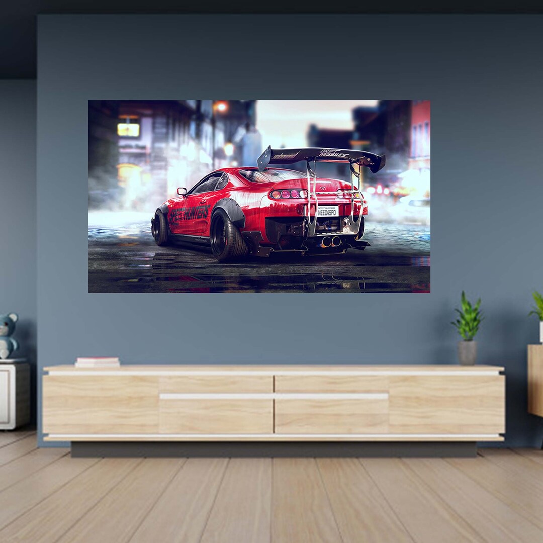 Wall Sticker Toyota Supra Sports Car Poster Self Adhesive Art Decal ...