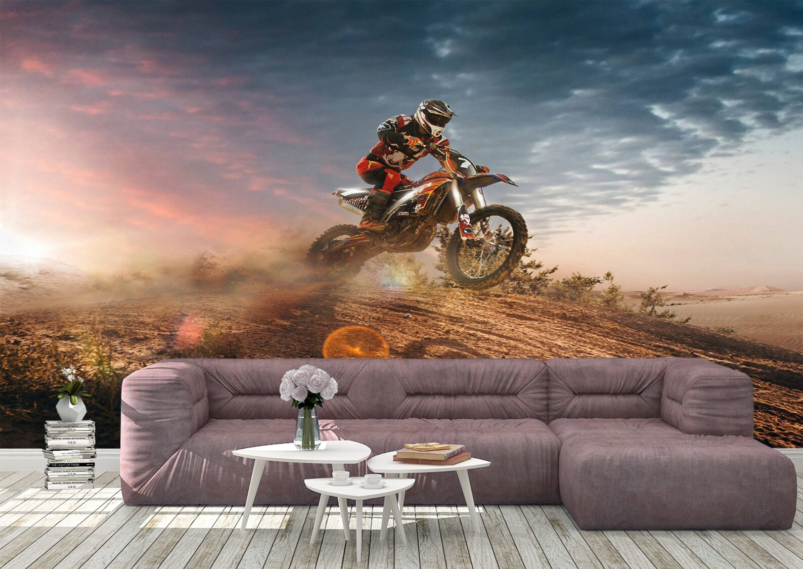Motocross Jumping on Race Wall Mural Photo Wallpaper UV Print - Etsy