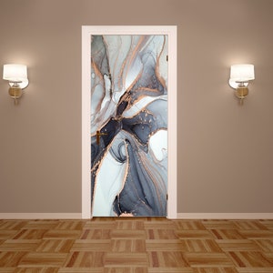 Black and Gold Marble Door Mural Sticker Self Adhesive Door | Etsy