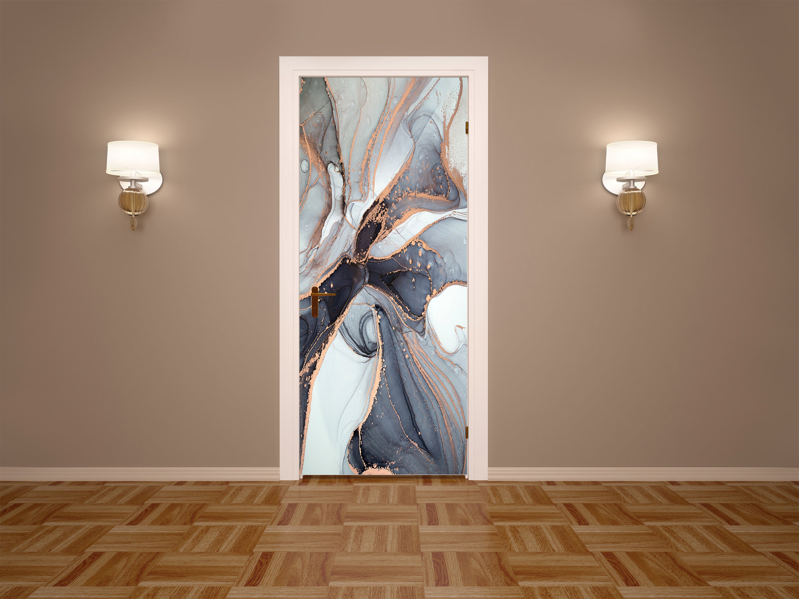Black and Gold Marble Door Mural Sticker Self Adhesive Door | Etsy