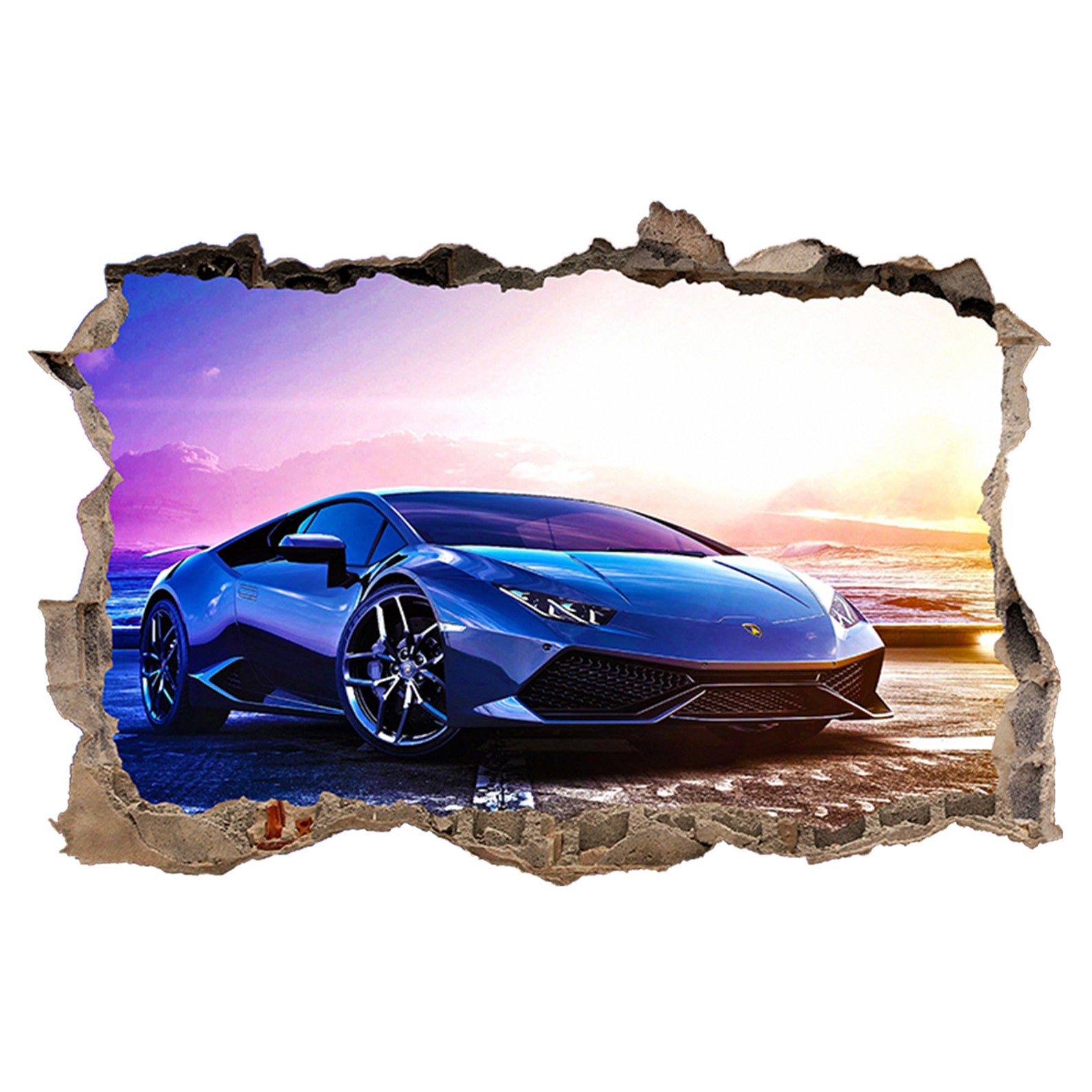 Wall Sticker Lamborghini Aventador Sport Super Car 3D Hole in - Etsy