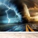 Tornado With Lightning Wall Mural Wallpaper Wall Art Peel & - Etsy Canada