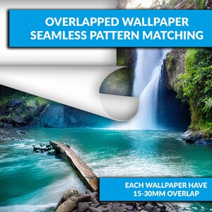 Violet Waterfall Wall Mural: Peel and Stick Wallpaper, Living Room ...