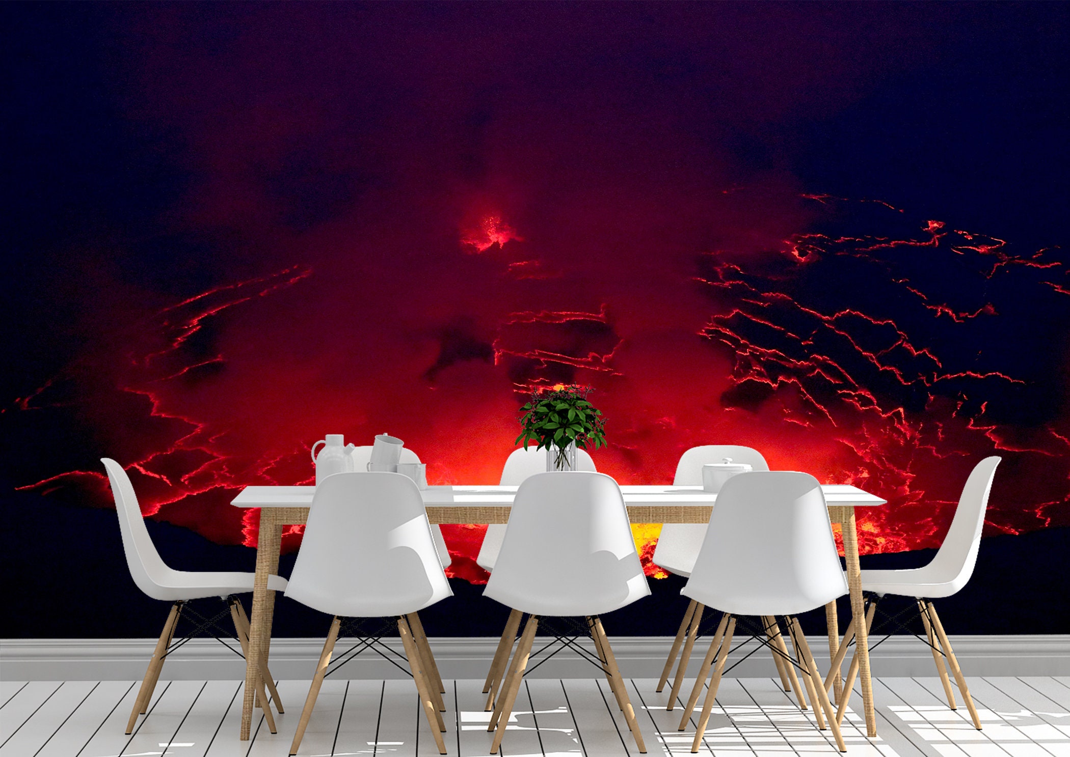 Volcano Eruption Wall Mural Wallpaper Wall Art Peel & Stick | Etsy